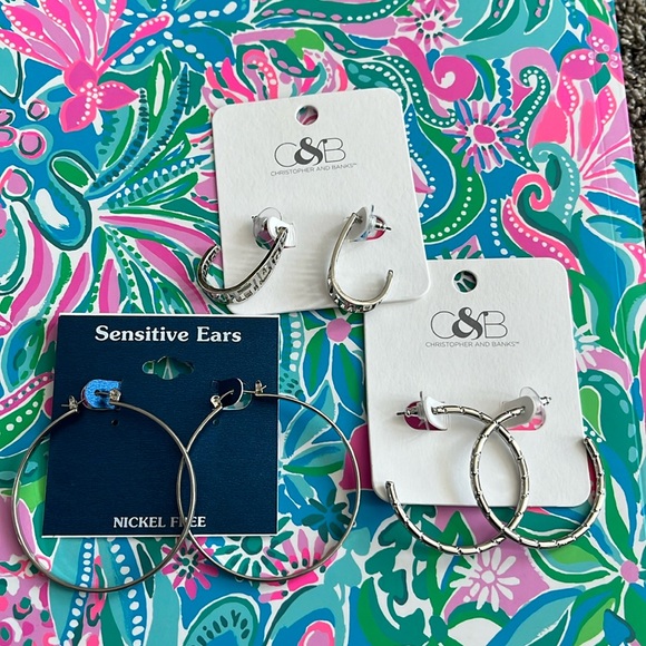 Christopher & Banks | Jewelry | Hoops New Different Styles Size Shapes ...